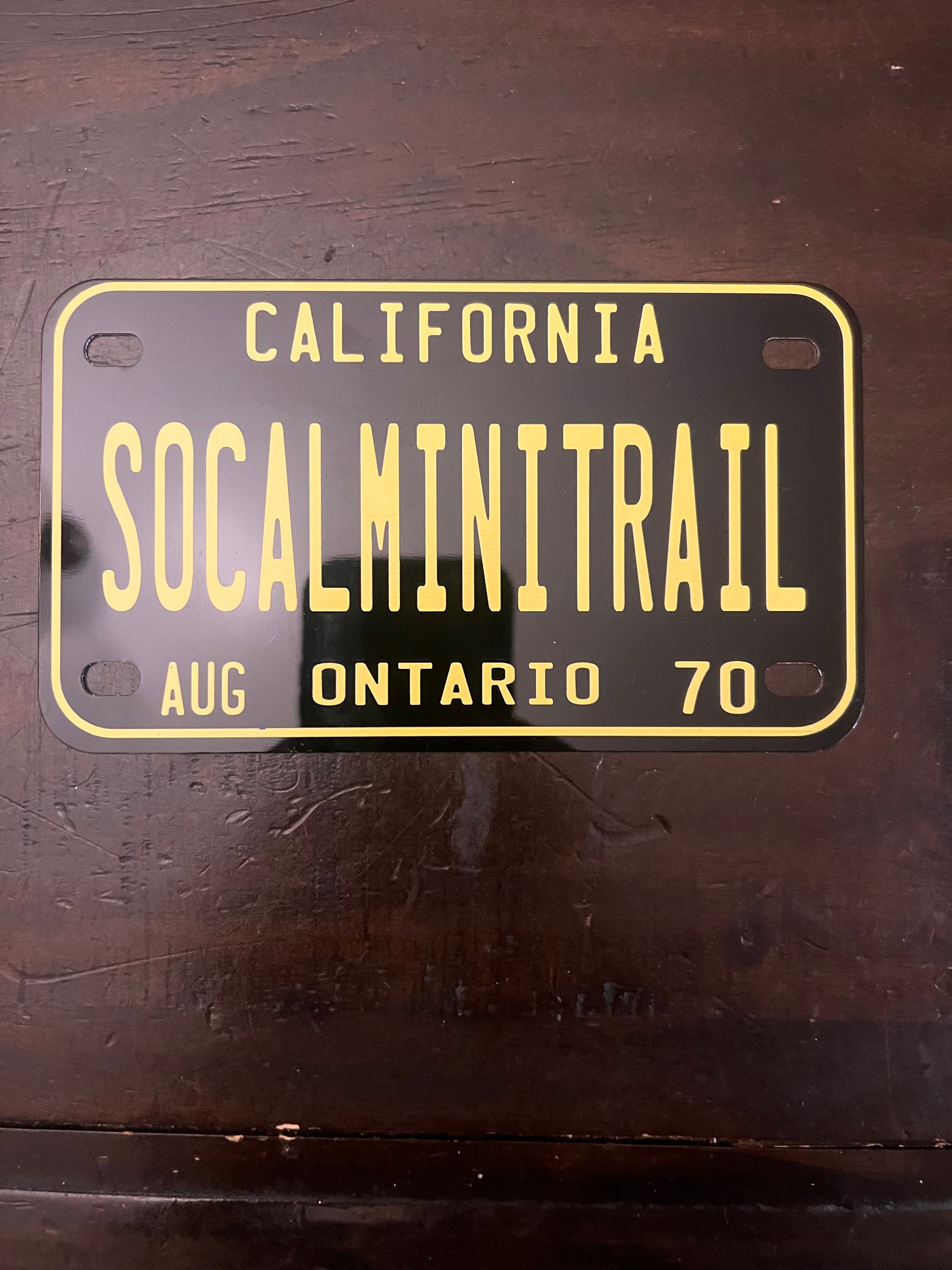 CT70 K1 License Plate – SoCal Mini Trail, LLC
